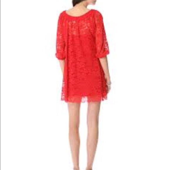Diane Von Furstenberg | Dresses | Dvf Elisabetta Lace Dress In Red ...
